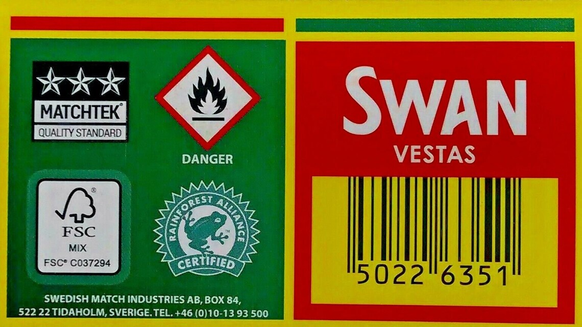 12 X Swan Vestas Matches Safety Matches Matchbook - Etsy