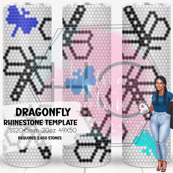 Dragonfly Rhinestone Template - Etsy