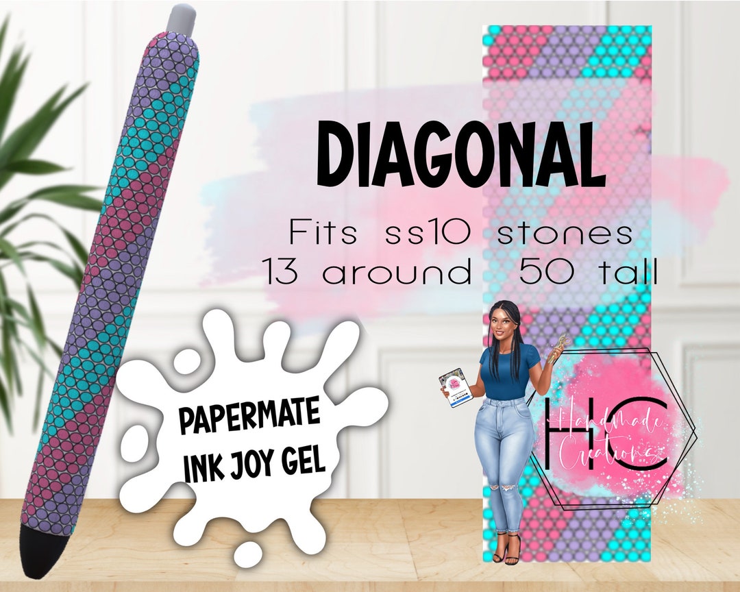 Diagonal Rhinestone Pen Template - Etsy