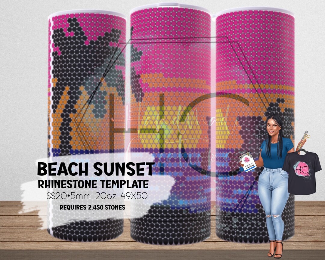 Beach Sunset Rhinestone Tumbler Template - Etsy