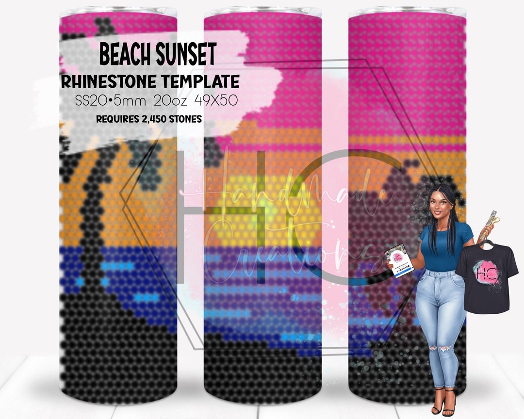 Beach Sunset Rhinestone Tumbler Template - Etsy
