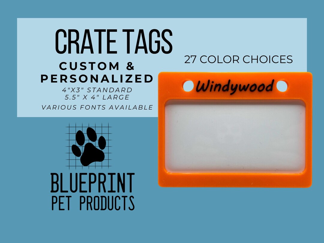 Personalized Dry Erase Crate Tag, Kennel Tag, Dog Crate Tag, Boarding ...
