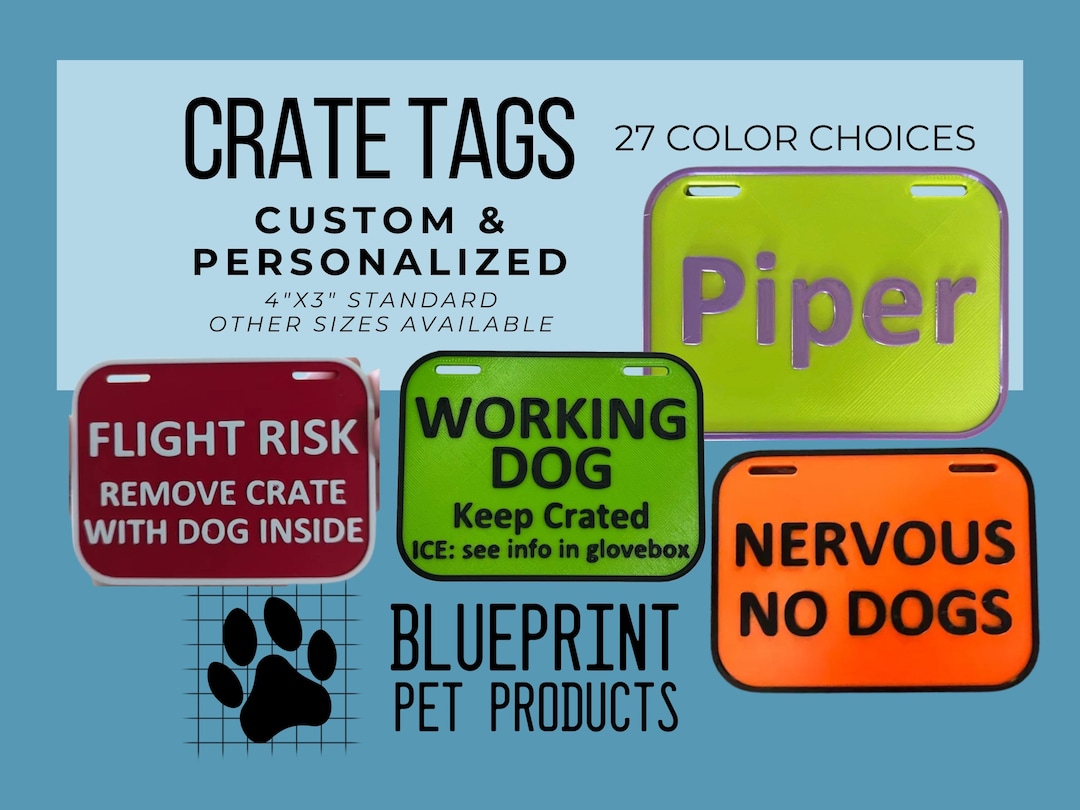 Custom Crate Tag, Name, Registered Name, Call Name, Kennel Info, Dog ...