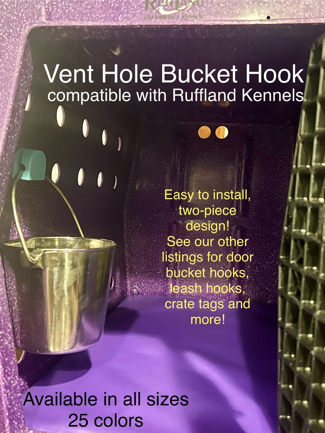 Vent Hole Bucket Hook Holder for Dog Crate Compatible With Ruffland ...