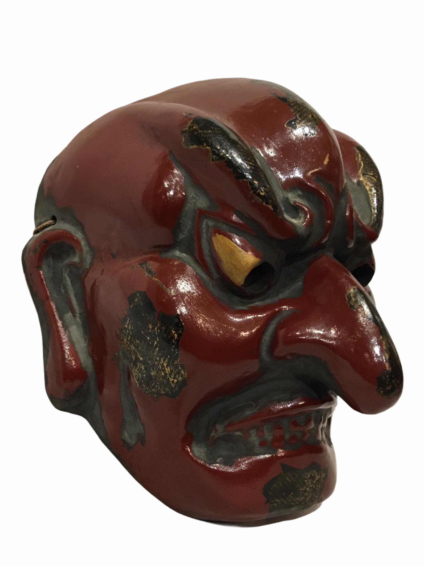 Antique Red Japanese Noh Theater Tengu Mask - Etsy