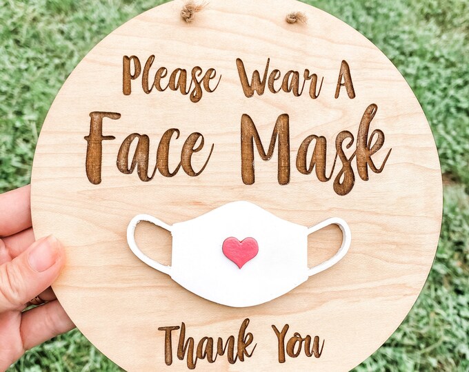 Welcome Please Put A Mask on Before Entering Door Hanger Sign Mask ...