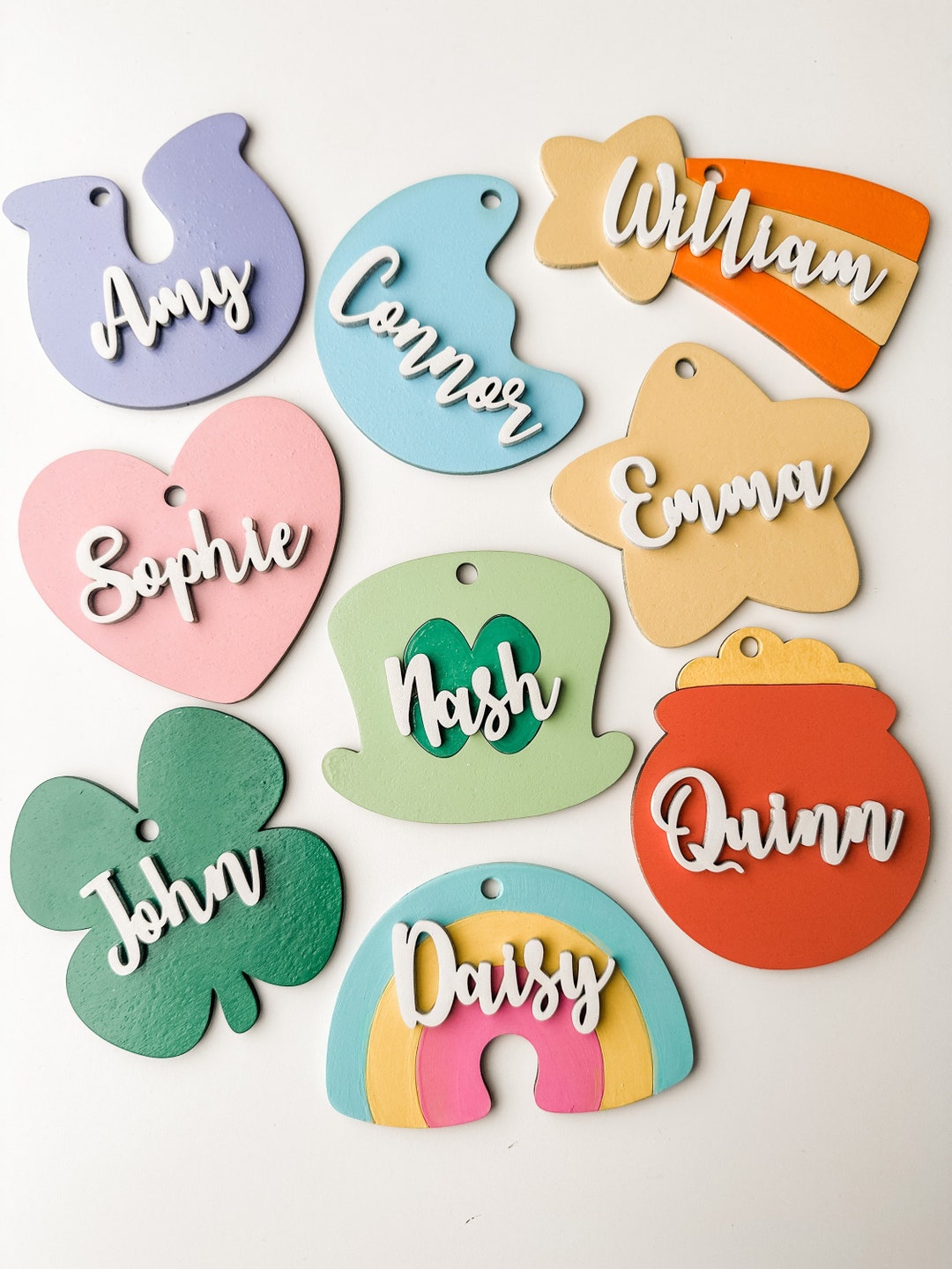 Lucky Charms Name Tags / St. Patrick's Day Name Tags / Wooden Name Tags ...