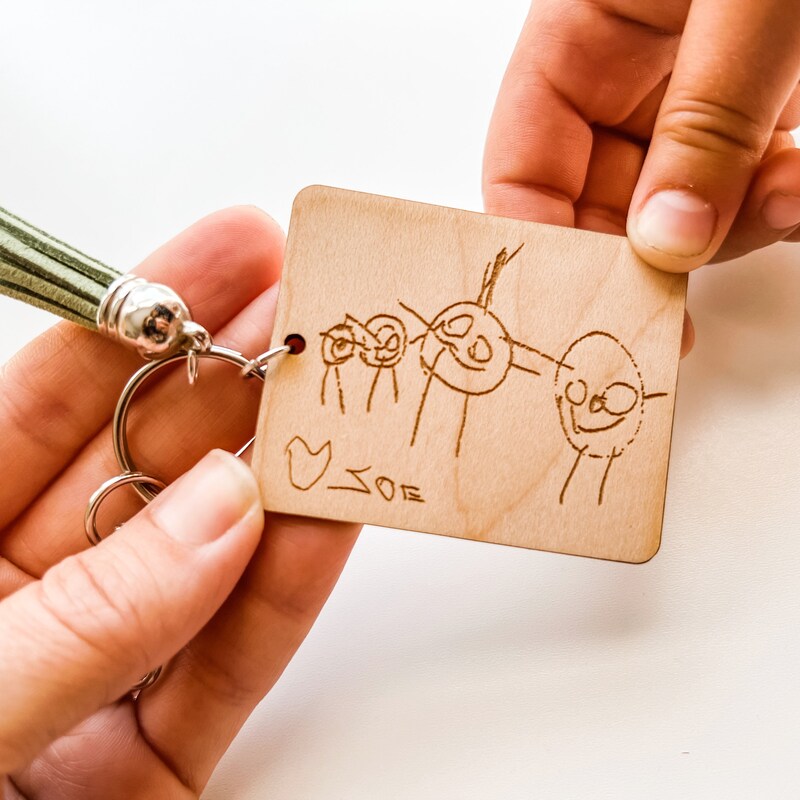Kids Drawing Keychain - Etsy