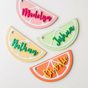 Fruit Slices Name Tags / Wooden Name Tags / Lemon Lime Name Tags ...