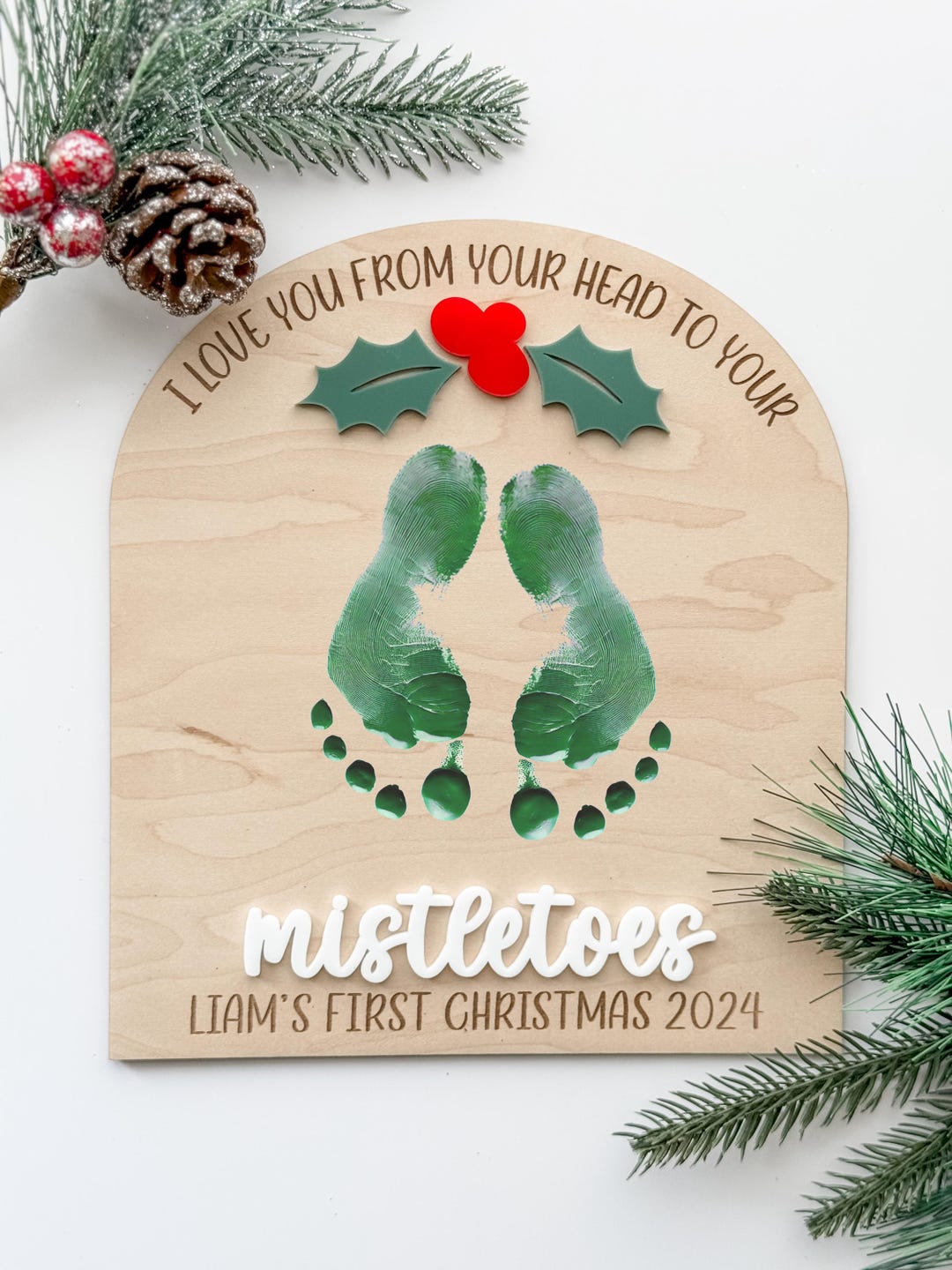 Personalized DIY Baby Mistletoes Sign | Baby’s First Christmas Keepsake ...