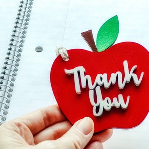 Teacher Appreciation / Teacher Gift Tags / Wooden Apple Pencil Name ...