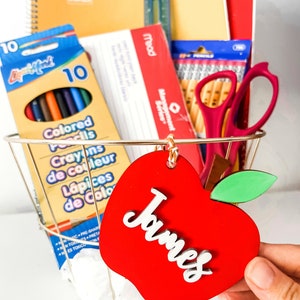 Teacher Appreciation / Teacher Gift Tags / Wooden Apple Pencil Name ...