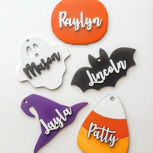 Halloween Basket Name Tags / Boo Basket Tags / Pumpkin Ghost Bat Name ...