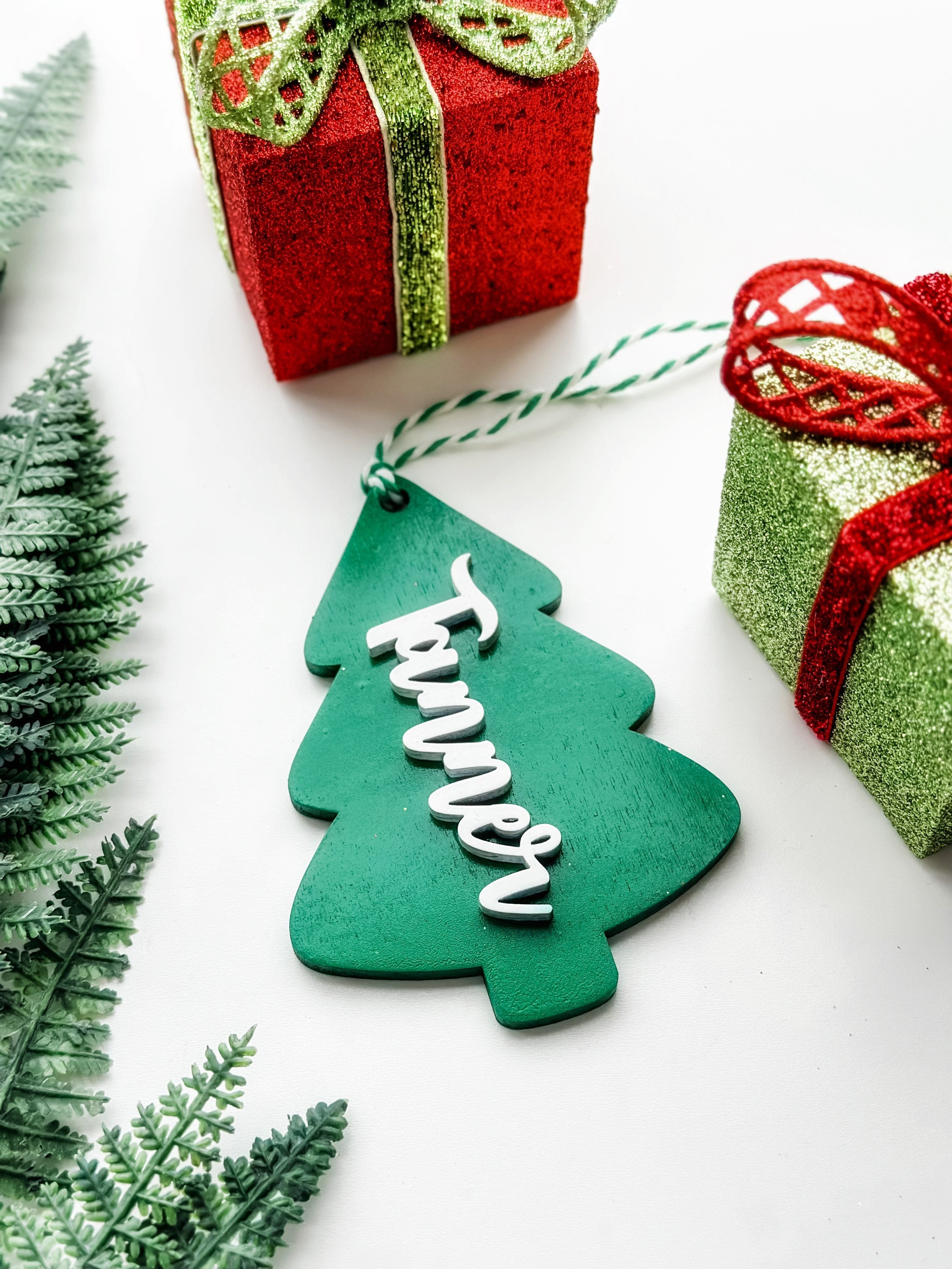 Christmas Name Tags / Wooden Christmas Name Tags / Stocking - Etsy