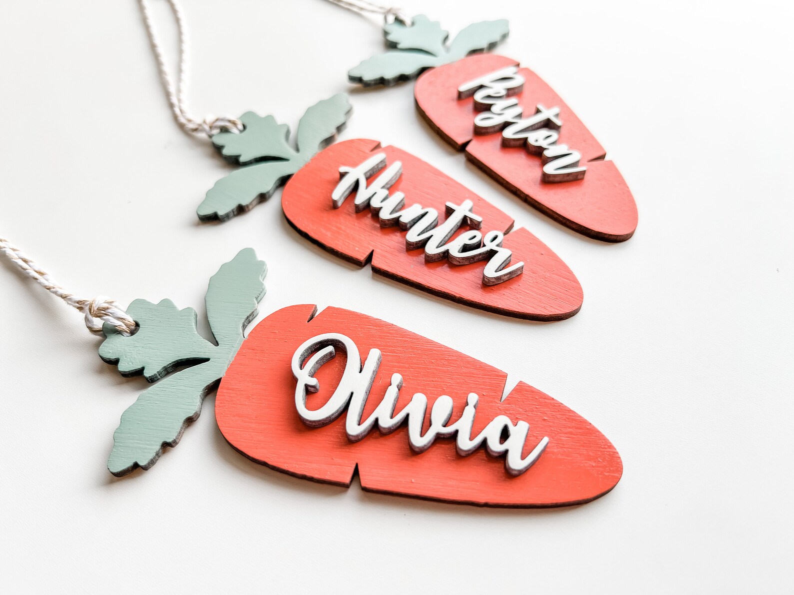 Easter Basket Name Tags / Wooden Carrot Name Tags / Wooden - Etsy