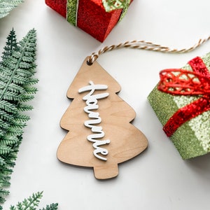 Christmas Name Tags / Wooden Christmas Name Tags / Stocking Tags ...