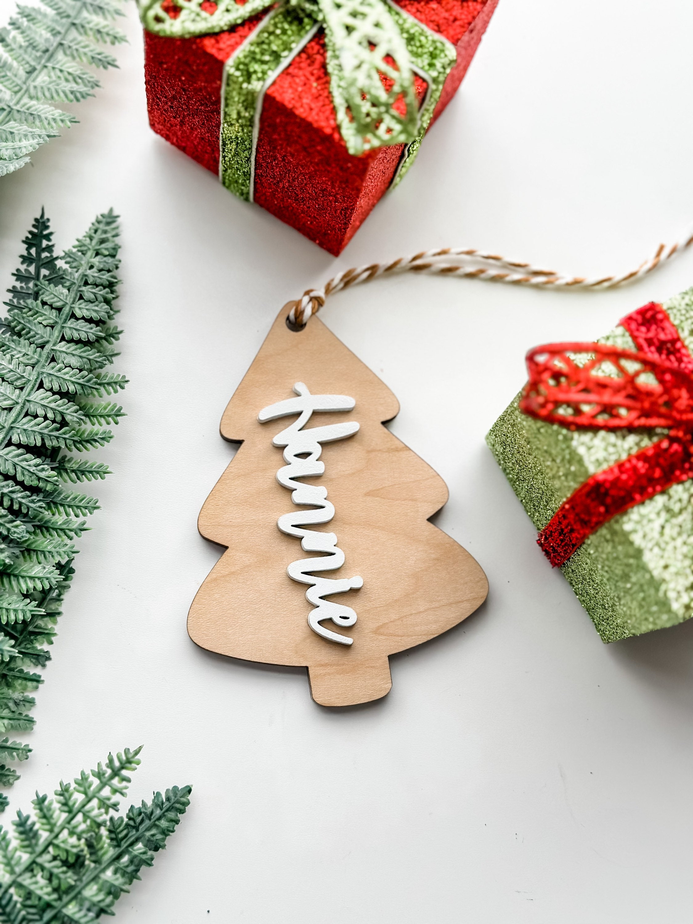 Christmas Name Tags / Wooden Christmas Name Tags / Stocking - Etsy