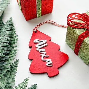 Christmas Name Tags / Wooden Christmas Name Tags / Stocking Tags ...