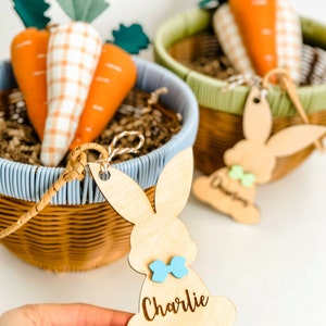 Easter Basket Name Tags / Wooden Bunny Name Tags / Wooden Name Labels ...