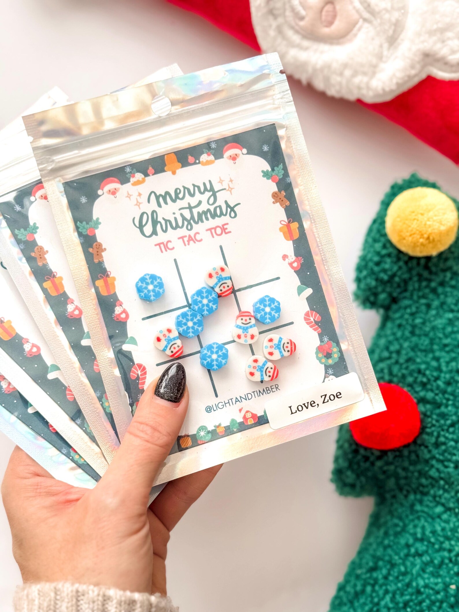 Christmas Tic Tac Toe Gift (SET OF 4) | Christmas Party Favors ...