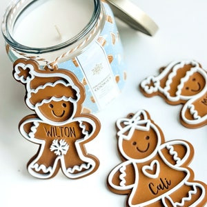 Christmas Name Tags / Gingerbread Boy and Girl Wooden Name Tags ...