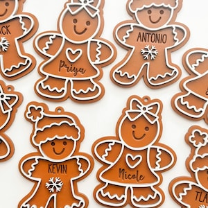 Christmas Name Tags / Gingerbread Boy and Girl Wooden Name Tags ...