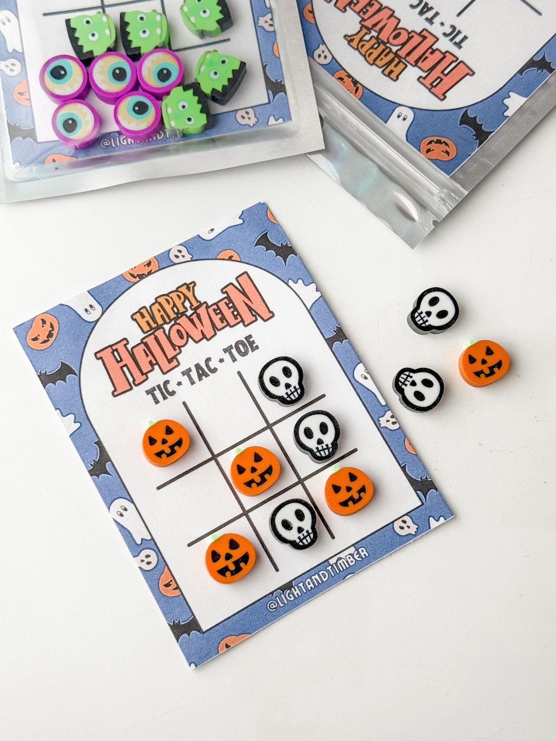 Halloween Tic Tac Toe Gift (SET OF 4) | Halloween Party Favors ...