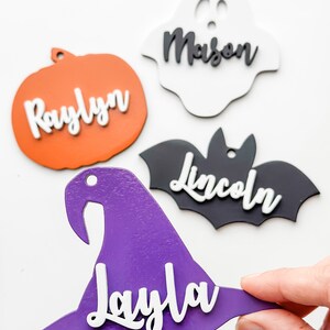 Halloween Basket Name Tags / Boo Basket Tags / Pumpkin Ghost Bat Name ...