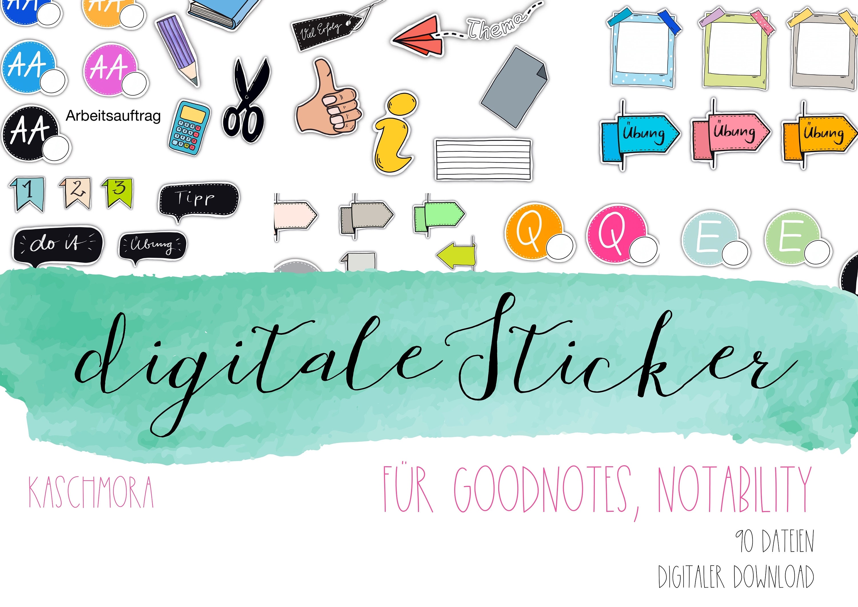 Cliparts Schule, Arbeitsblätter erstellen, digital stickers, Goodnotes ...