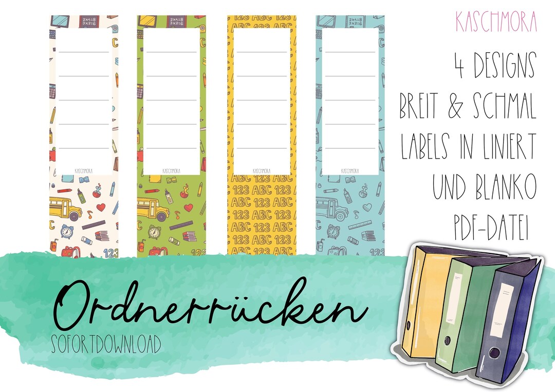 Folder Spine Set for Printing, File Spine, Folder Label, Instant ...