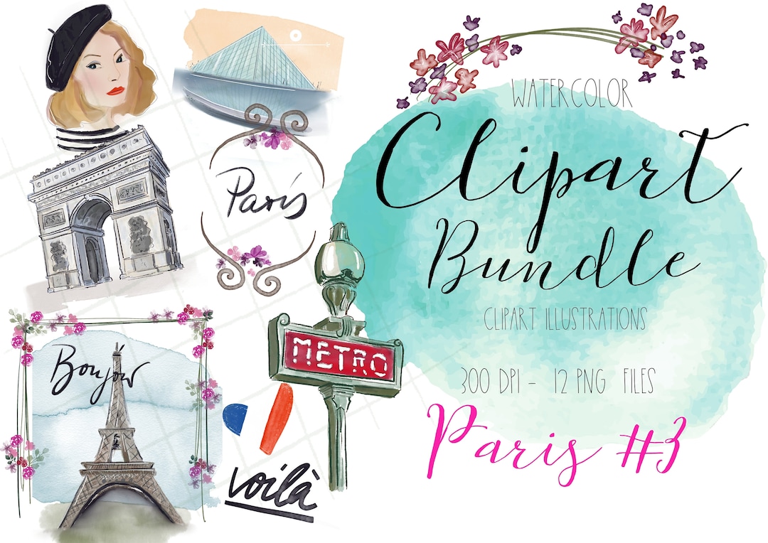 Paris Clipart Illustration, Paris France Illustration Bundle, Paris ...