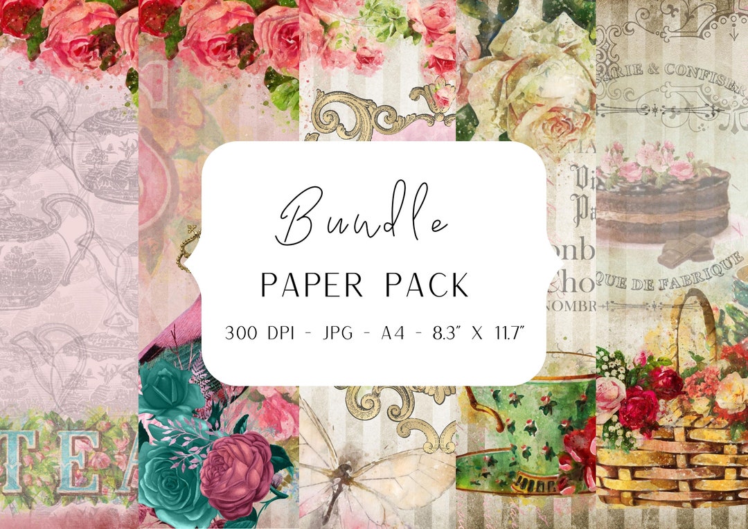 Background Paper, Paper Pack, Tea, Bundle, Digital Download, Vintage ...