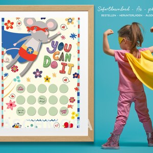 Reward Chart for Children, Reward System, Superhero, Mouse, Reward Card ...