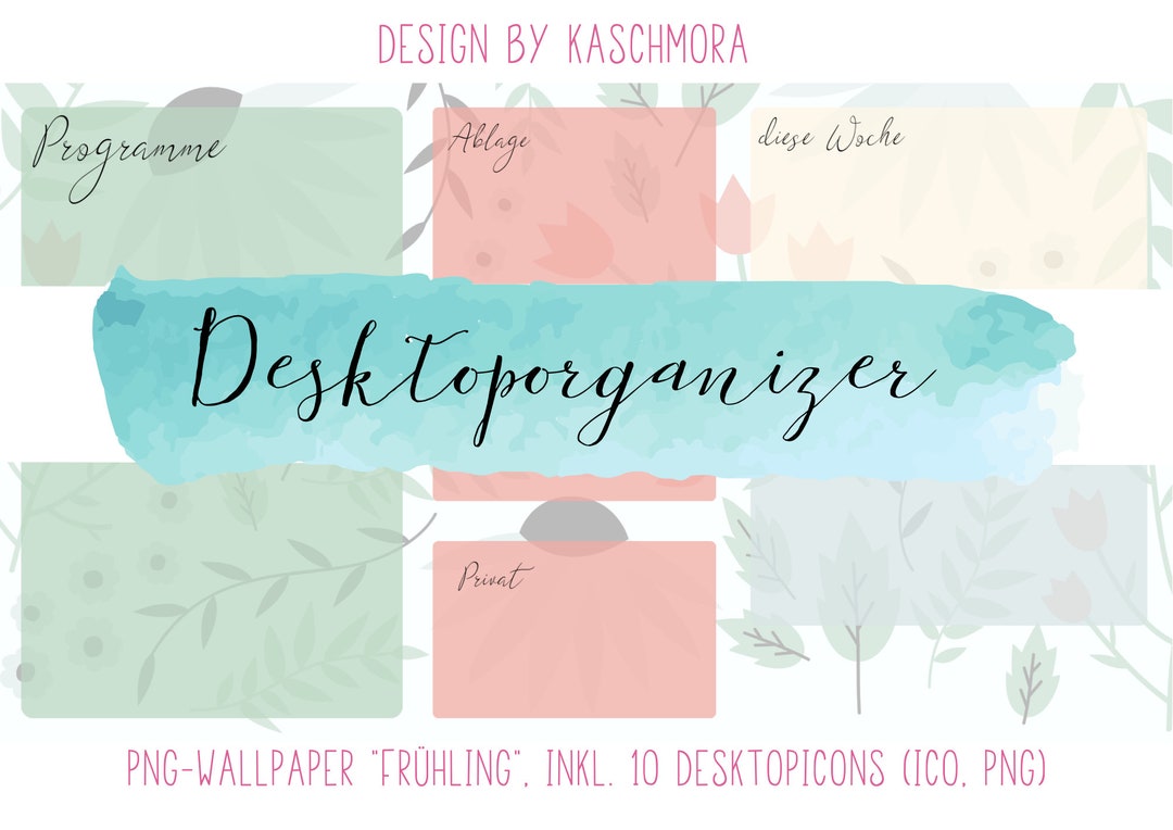 Desktop Organizer, Desktop Pastel Spring, Desktop Folder, Instant ...