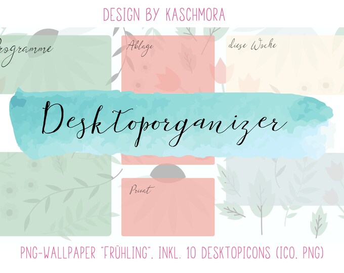 Desktop Organizer, Desktop Pastel Spring, Desktop Folder, Instant ...