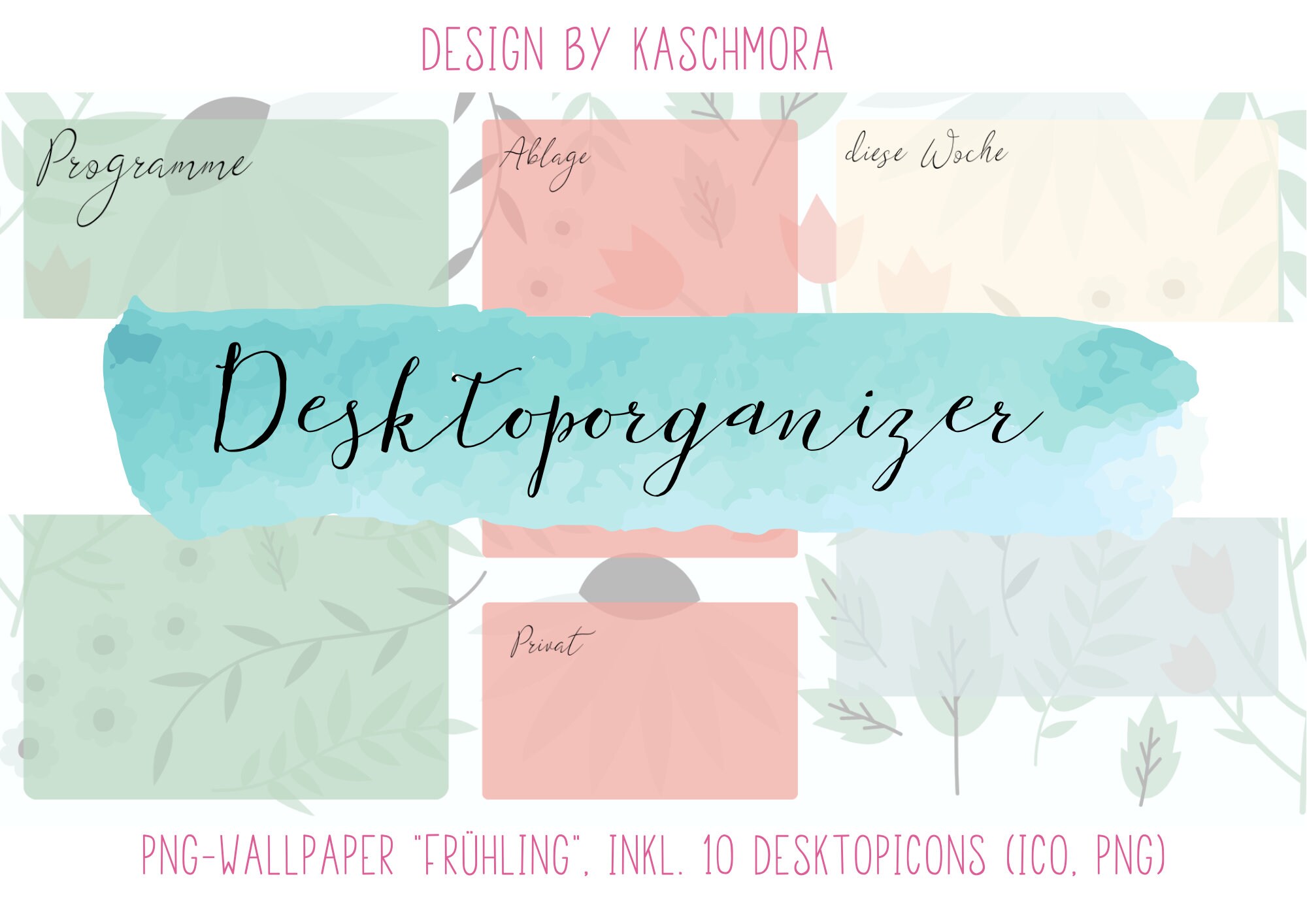 Desktop Organizer, Desktop Pastel Spring, Desktop Folder, Instant ...