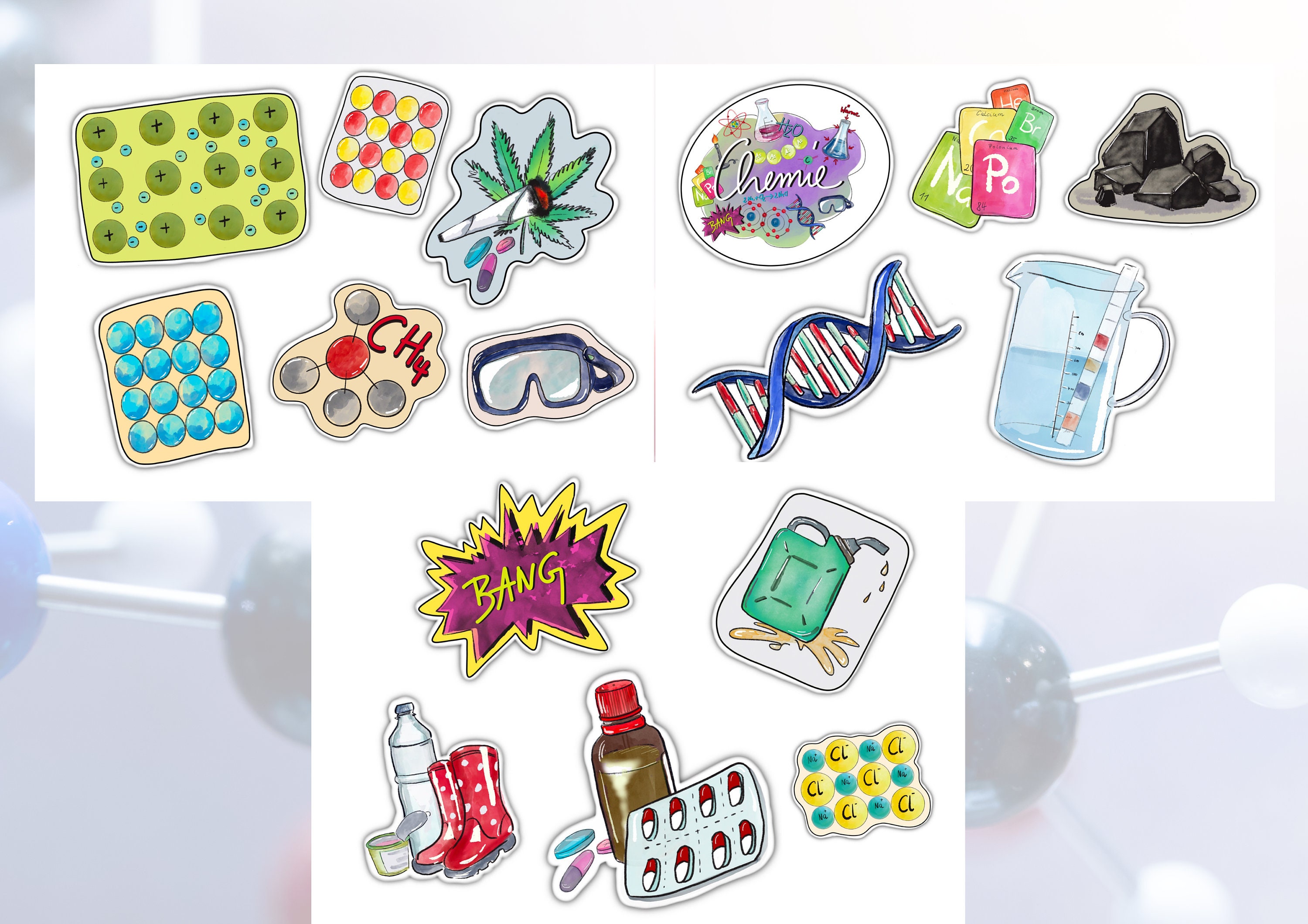 Chemistry Clipart School, Create Worksheets, Digital Stickers ...