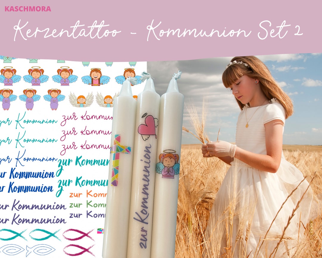 Candle Tattoo Communion, Candle Sticker, Water Slide Film, Decoration ...