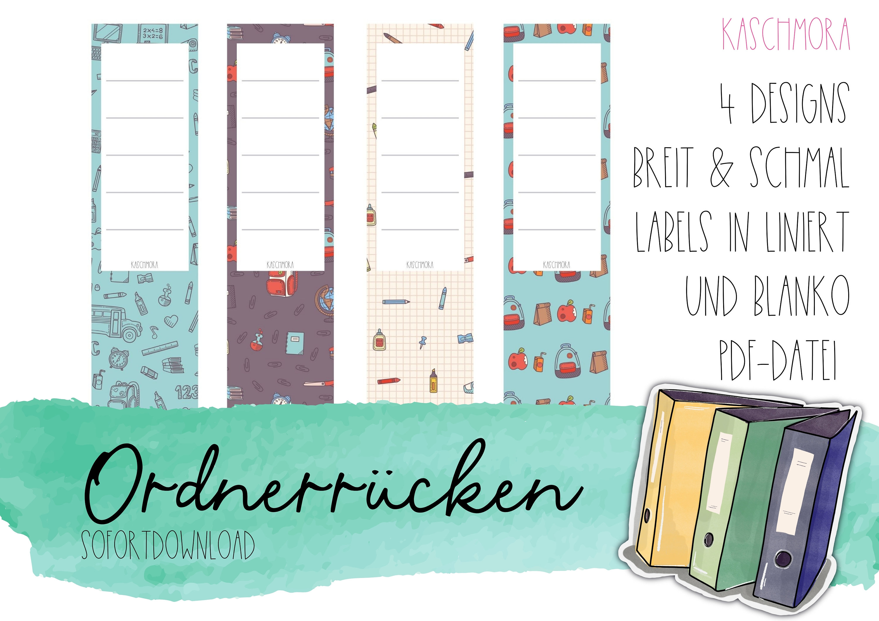 Ordnerrücken Set zum Ausdrucken, file spine, Ordner Etikett ...