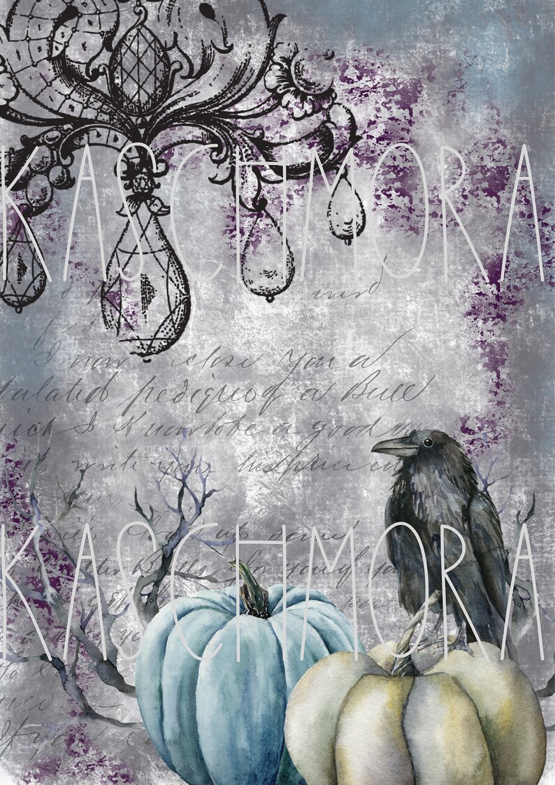 Halloween Digital Scrapbook Paper, Fall Background Collage Paper ...