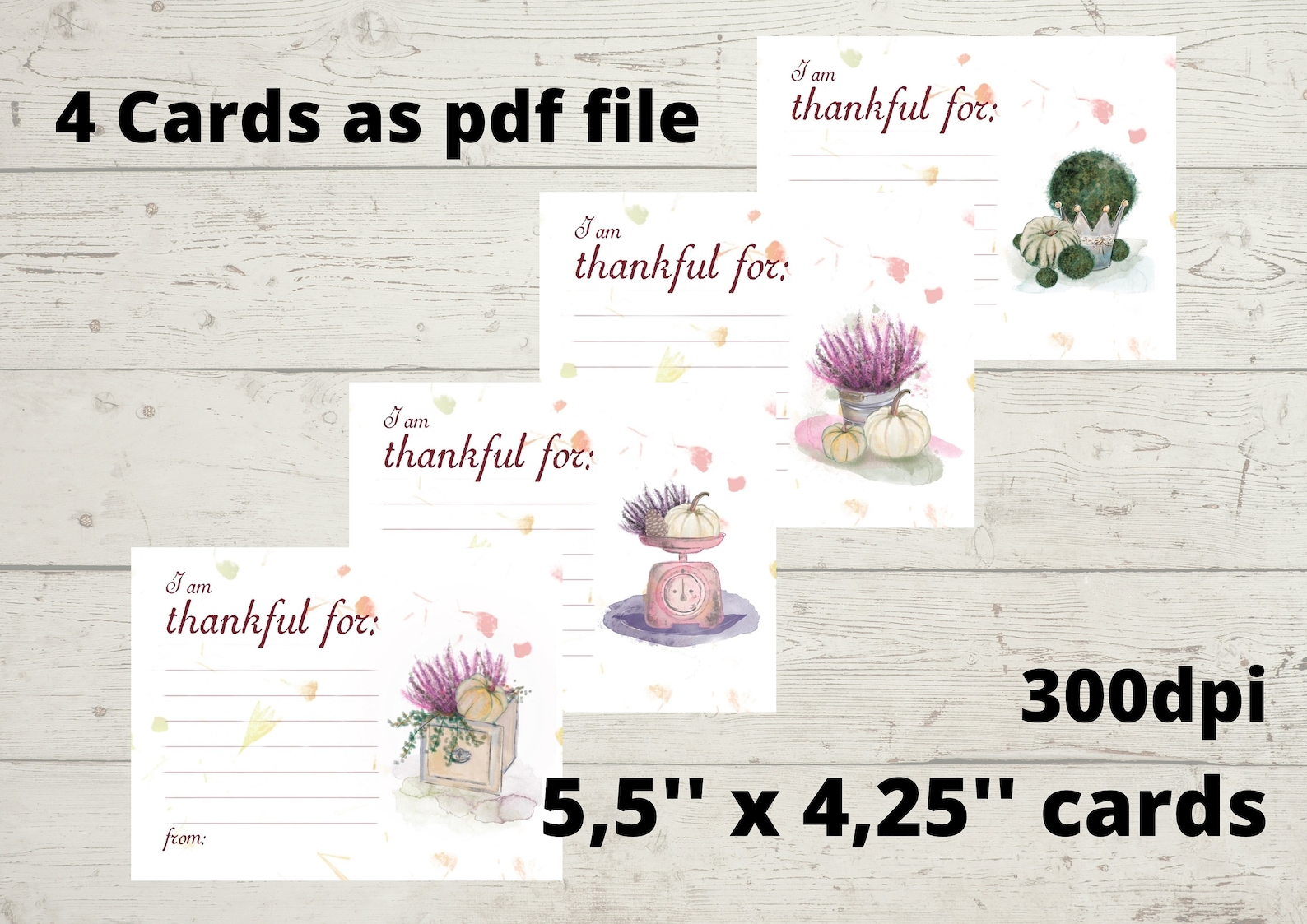 Thankful Cards Gratitude Cards PDF Printable Thanksgiving | Etsy