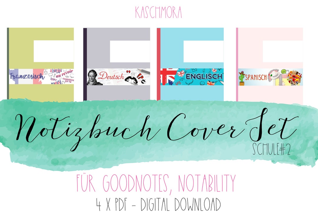 Digital Notebook Cover School, Languages, Digital Notebook Cover ...