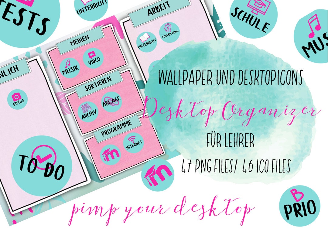 Desktop Organizer, Teacher Desktop Organizer, Desktop Icons, Desktop ...