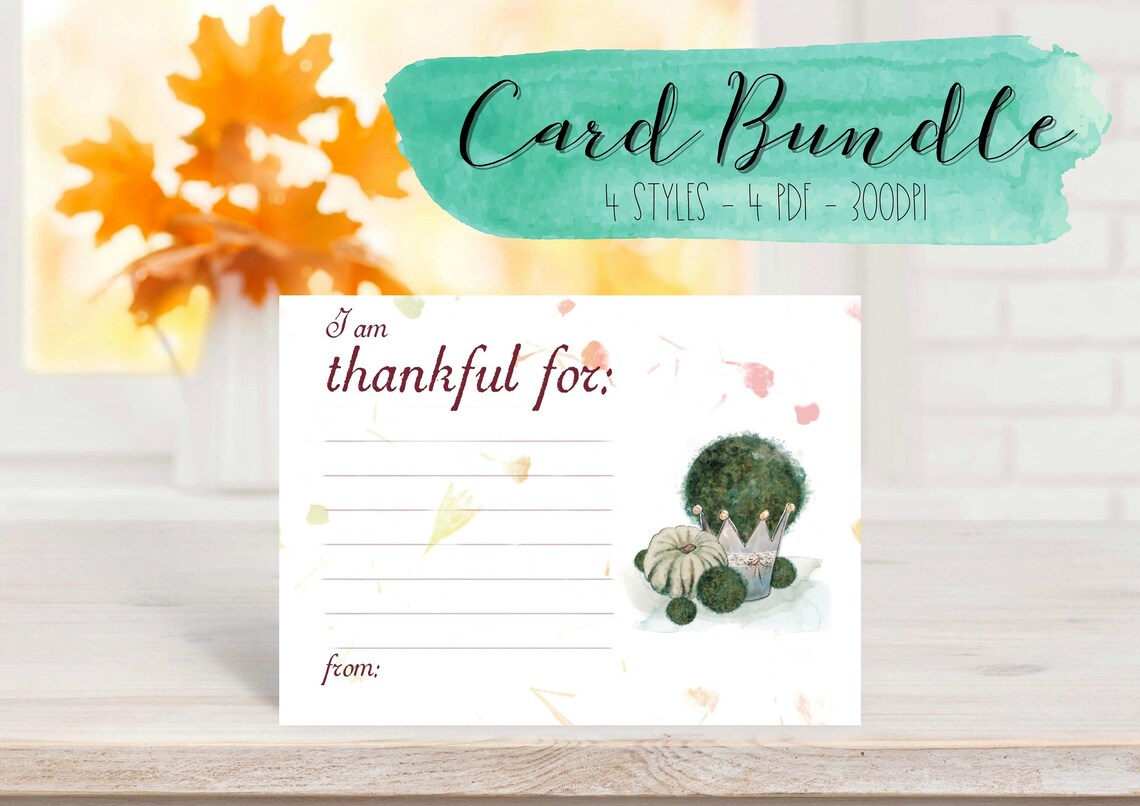 Thankful Cards Gratitude Cards PDF Printable Thanksgiving | Etsy