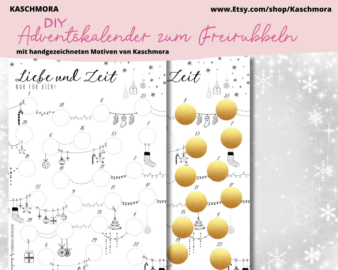 Advent Calendar, Scratch Calendar, Scratch-off Calendar, Christmas ...