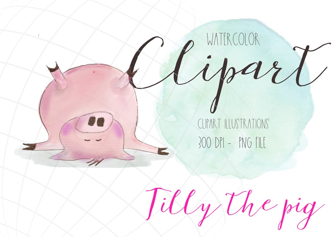 Relaxing Pig Clipart Illustration, Laying Pig Illustration Png, Digital ...