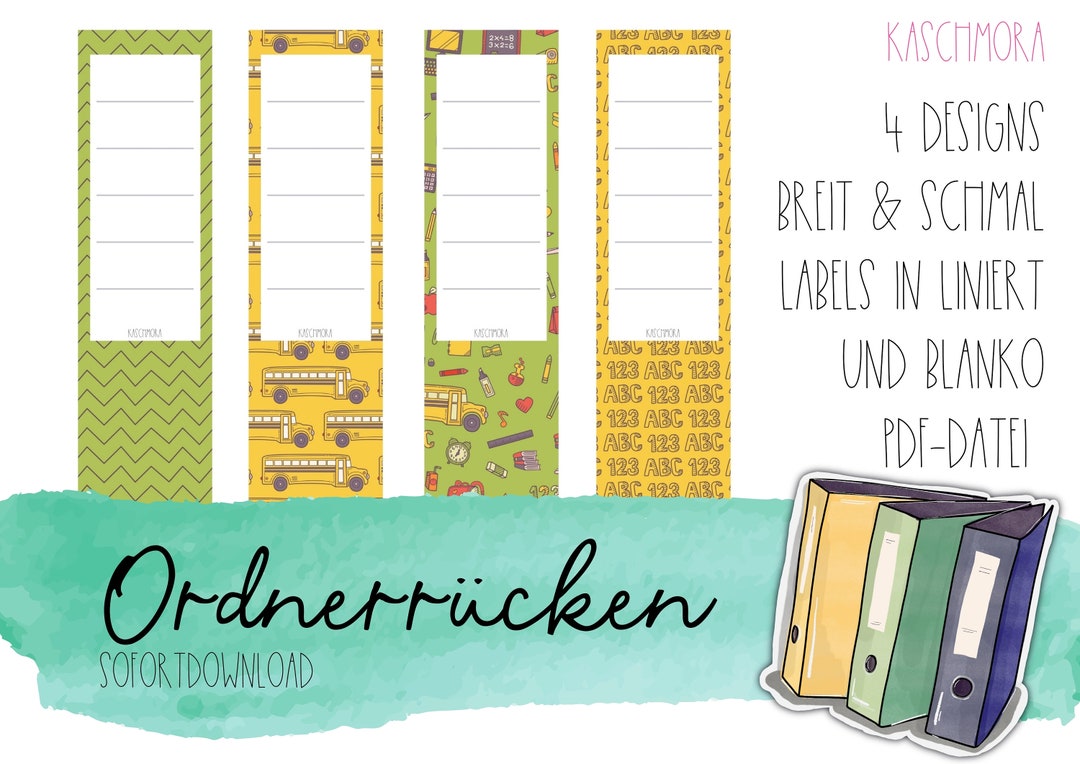 Buy Folder Spine Set for Printing, File Spine, Folder Label, Instant ...