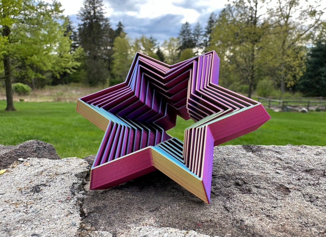 Fidget Toy Nested 6-point Star Color-shift Silky - Etsy