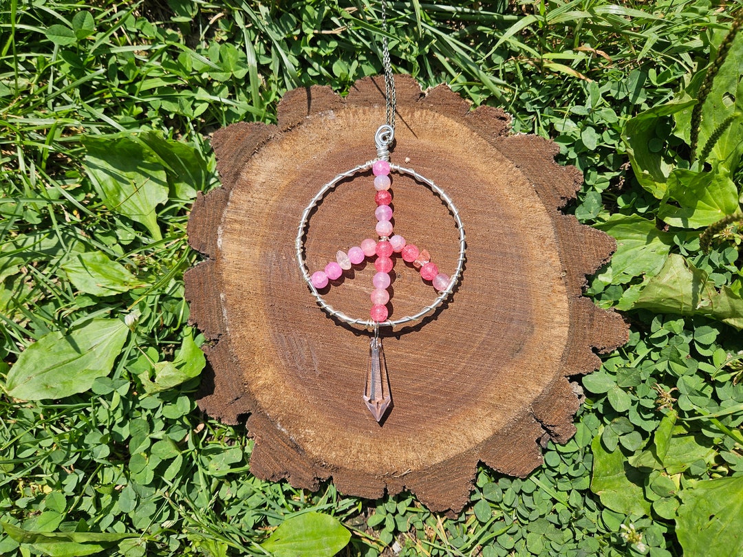 Peace Sign Suncatcher Pink Peace Sign Peace Handmade Peace - Etsy