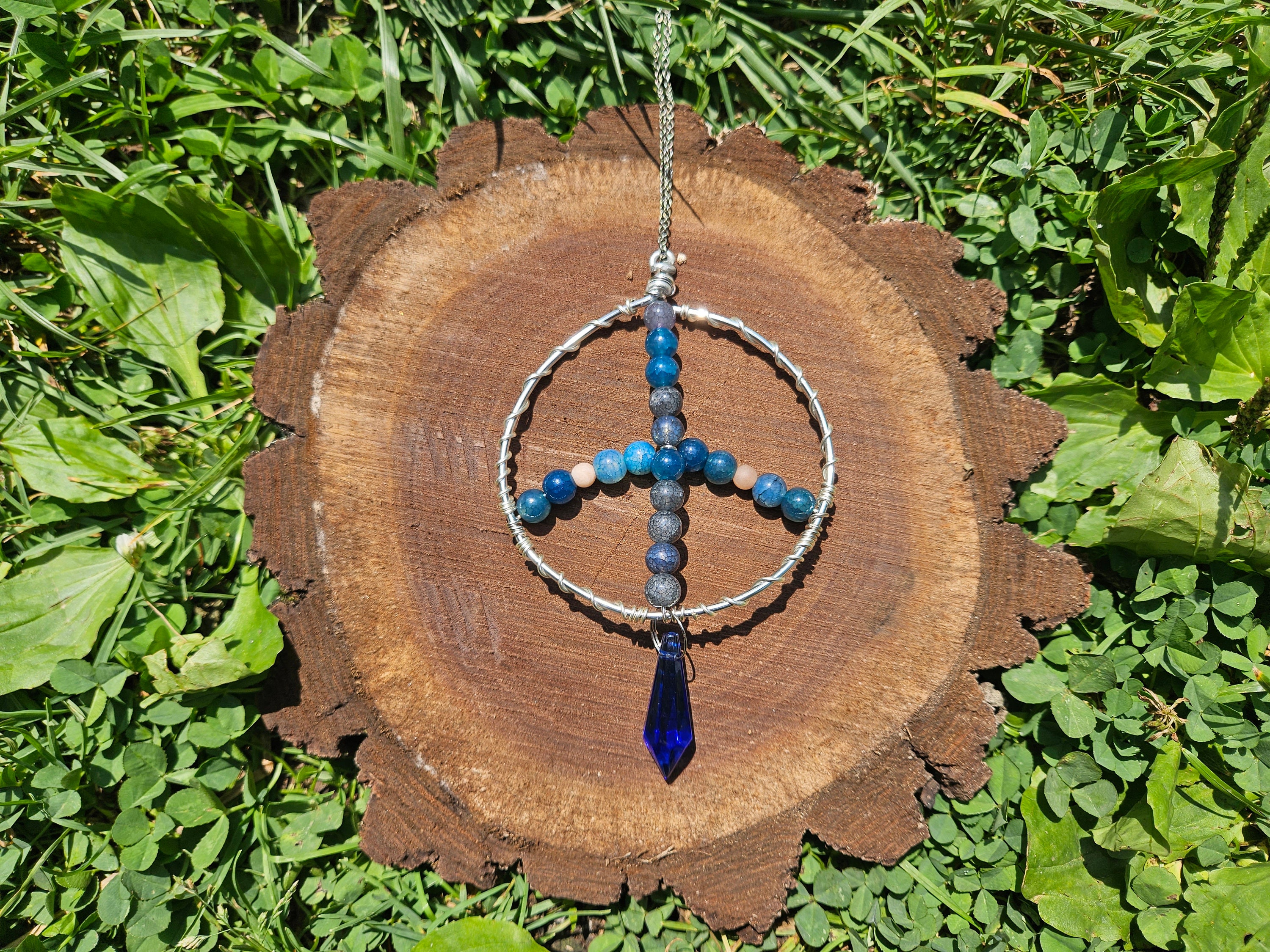 Peace Sign Suncatcher Blue Peace Sign Peace Handmade Peace - Etsy